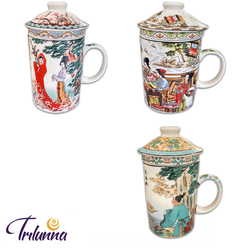 Caneca Chinesa 15cm Cerâmica - Modelos Diversos - Trilunna Loja ...