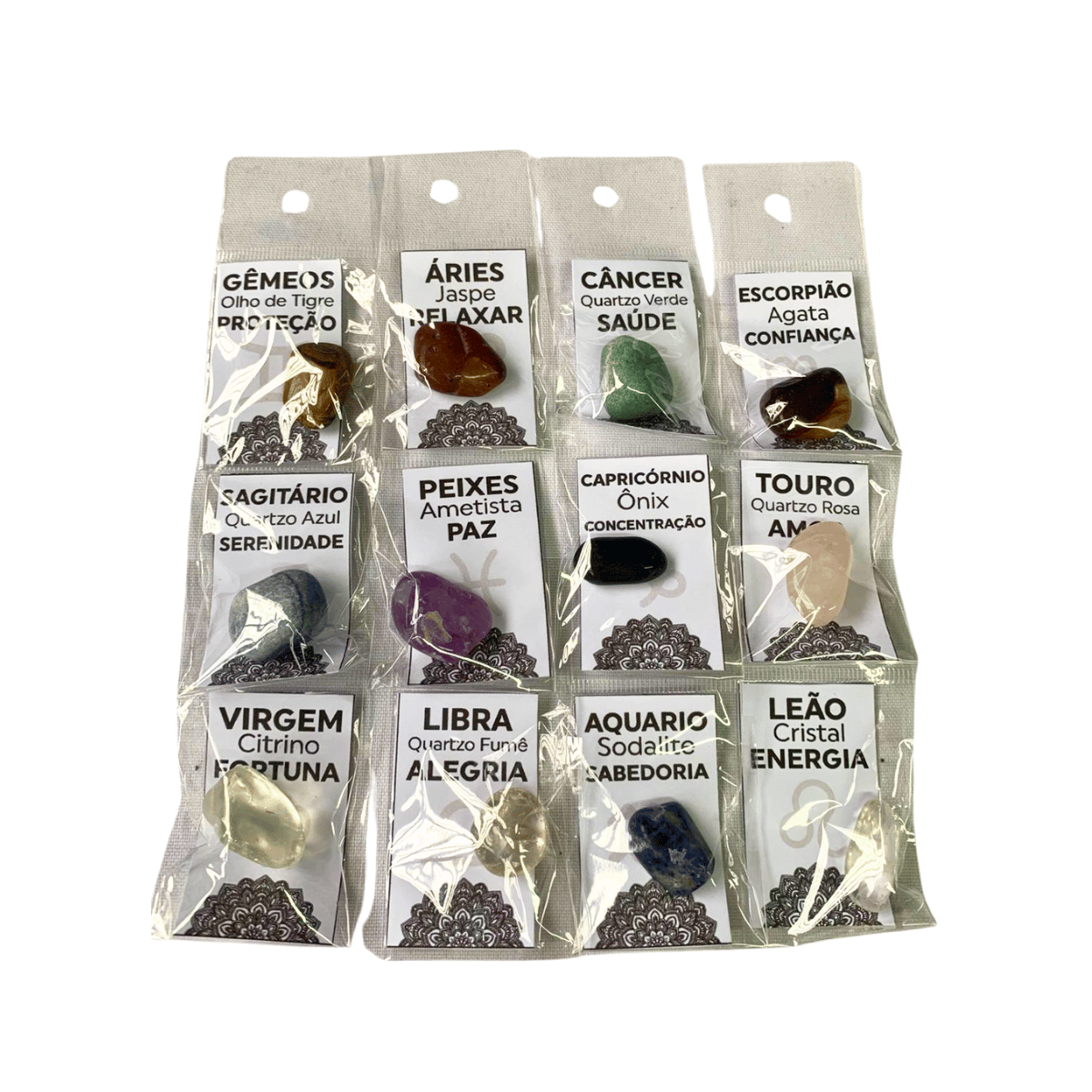 Kit 12 Pedras dos Signos - Trilunna Loja Esotérica Online